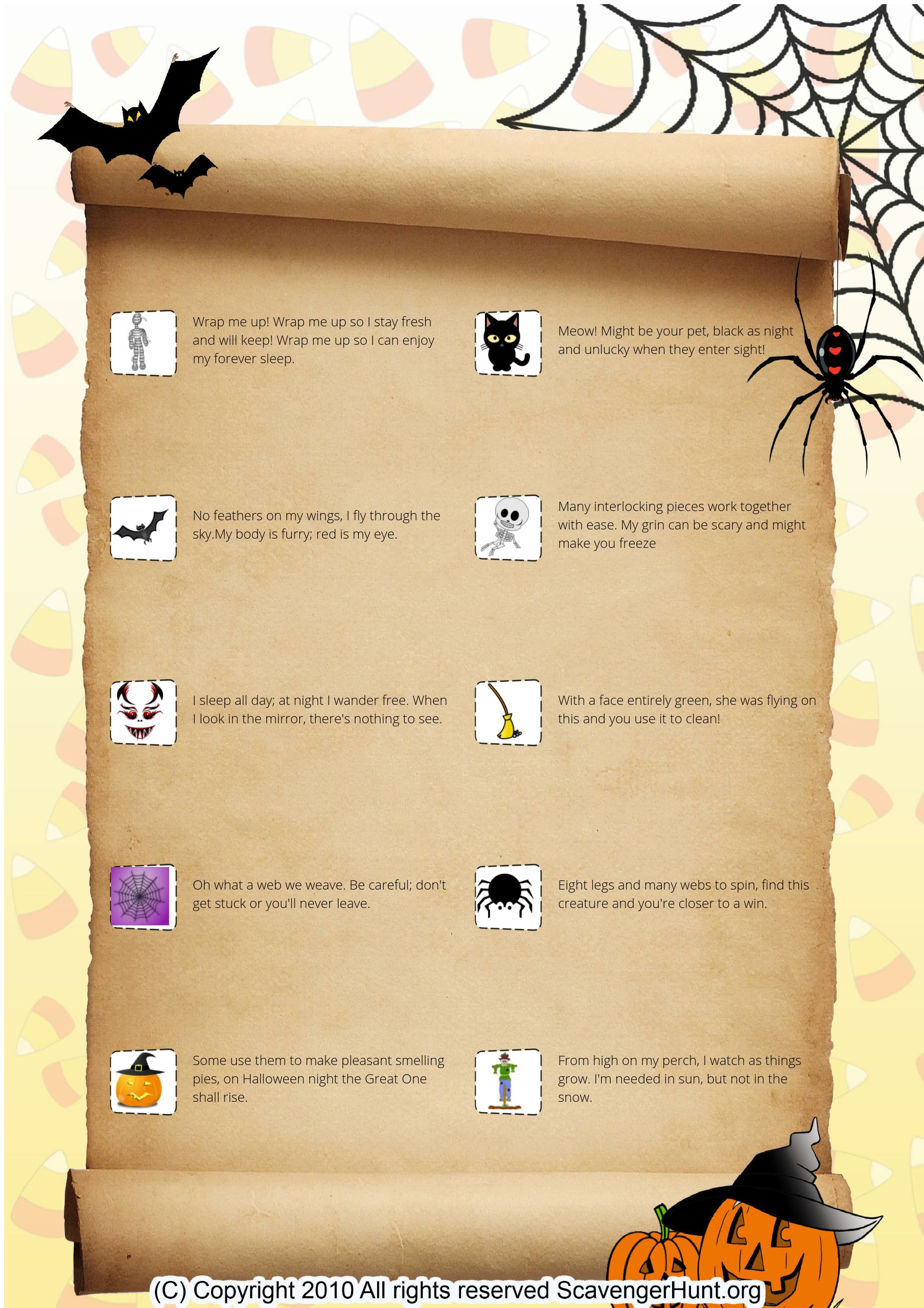 Halloween Scavenger Hunt