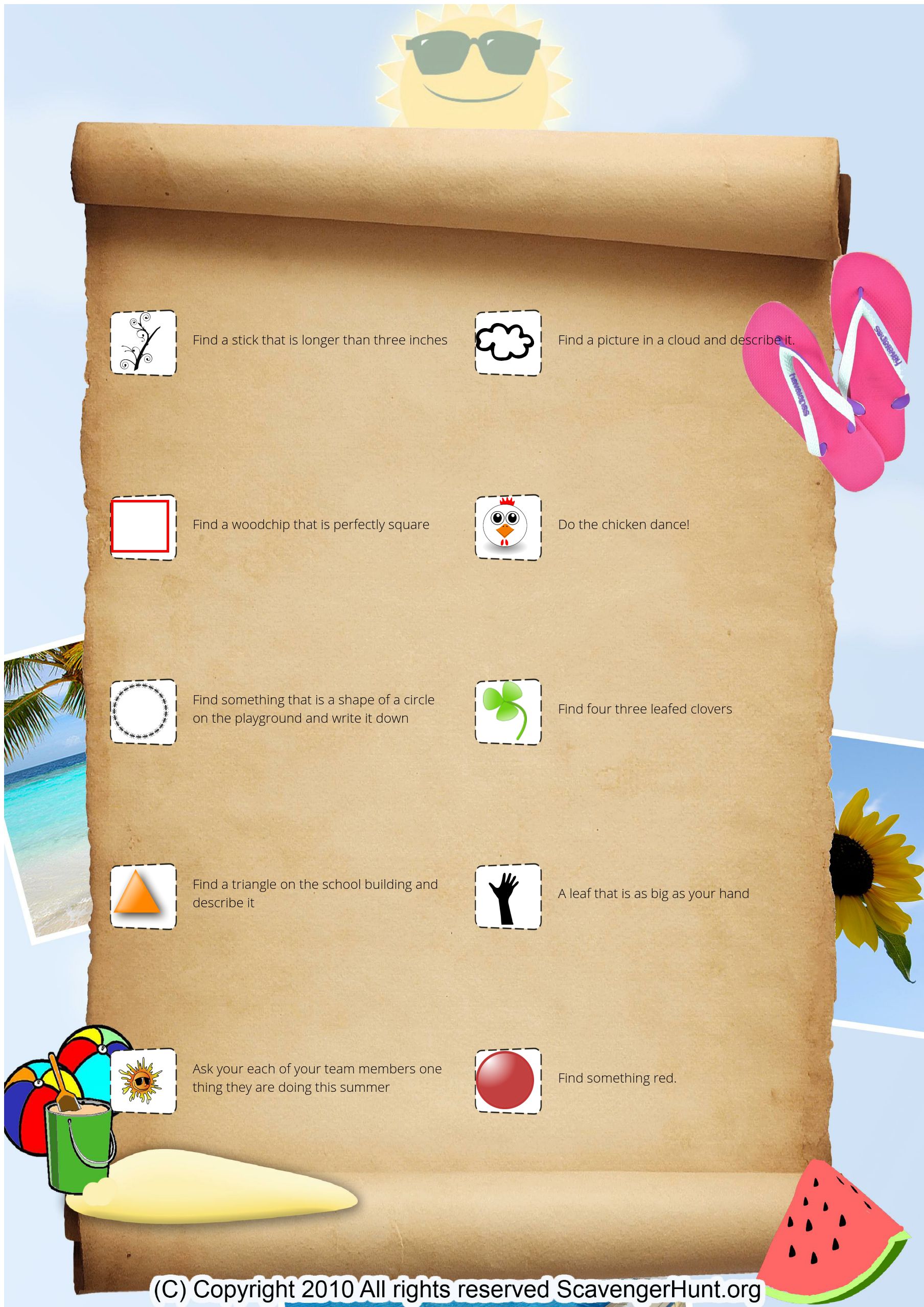 End of School Scavenger Hunt