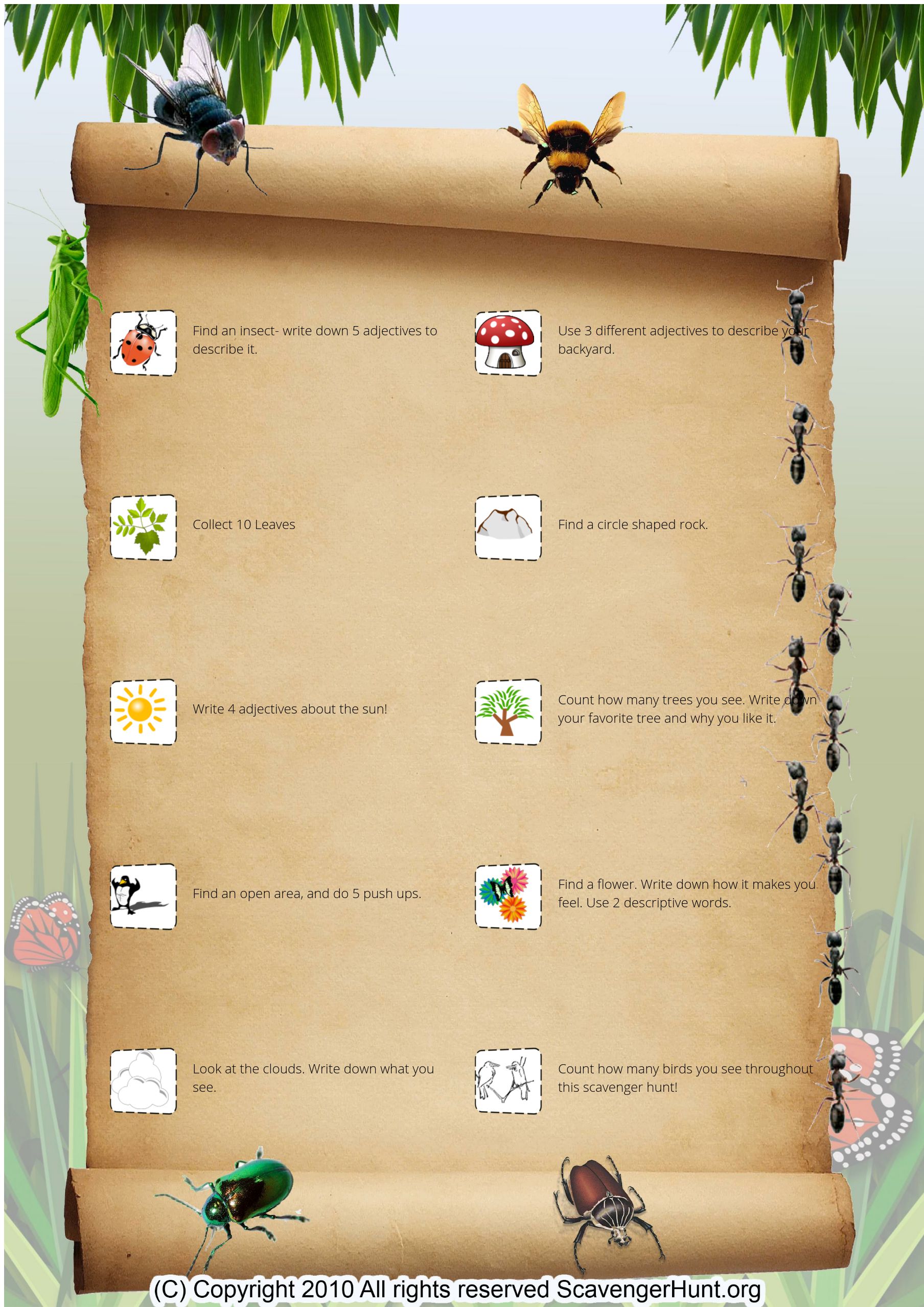 Backyard Scavenger Hunt