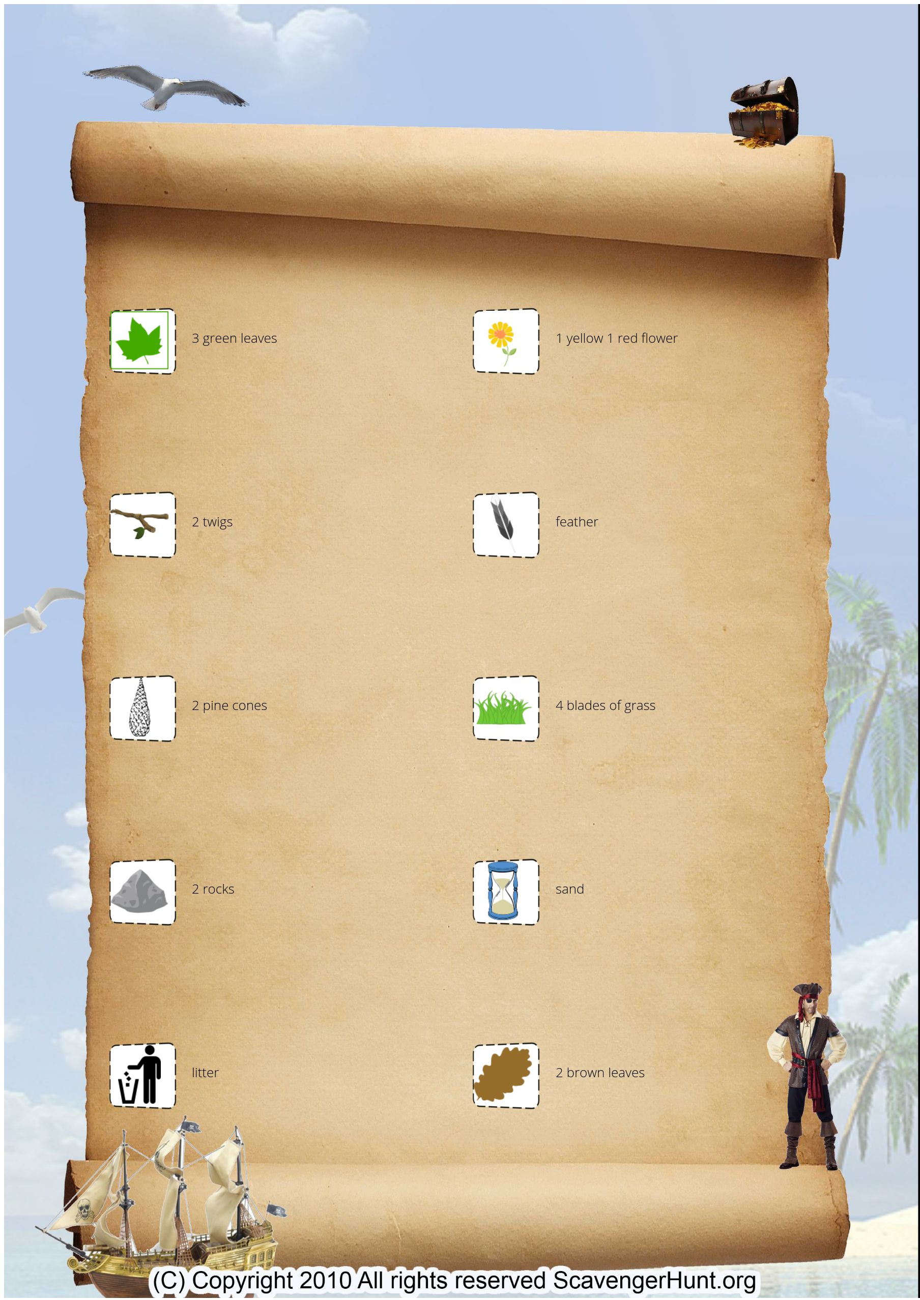 Nature scavenger hunt - all ages