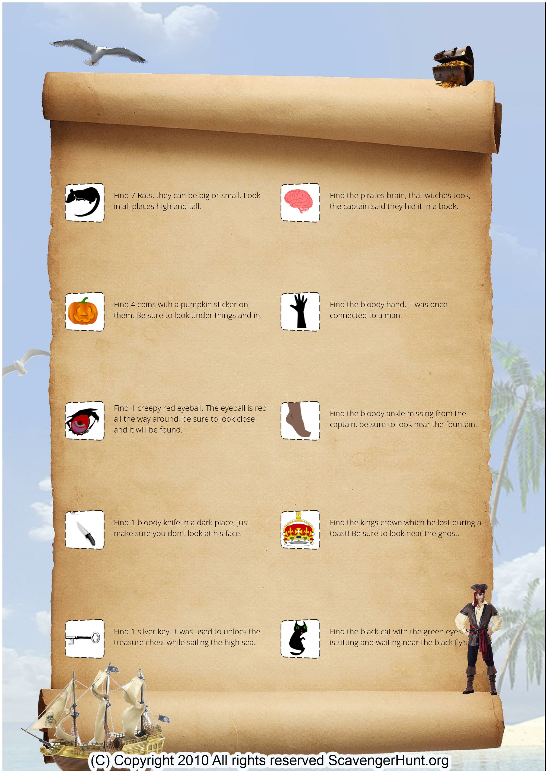 Pirates of the Caribbean scavanger hunt