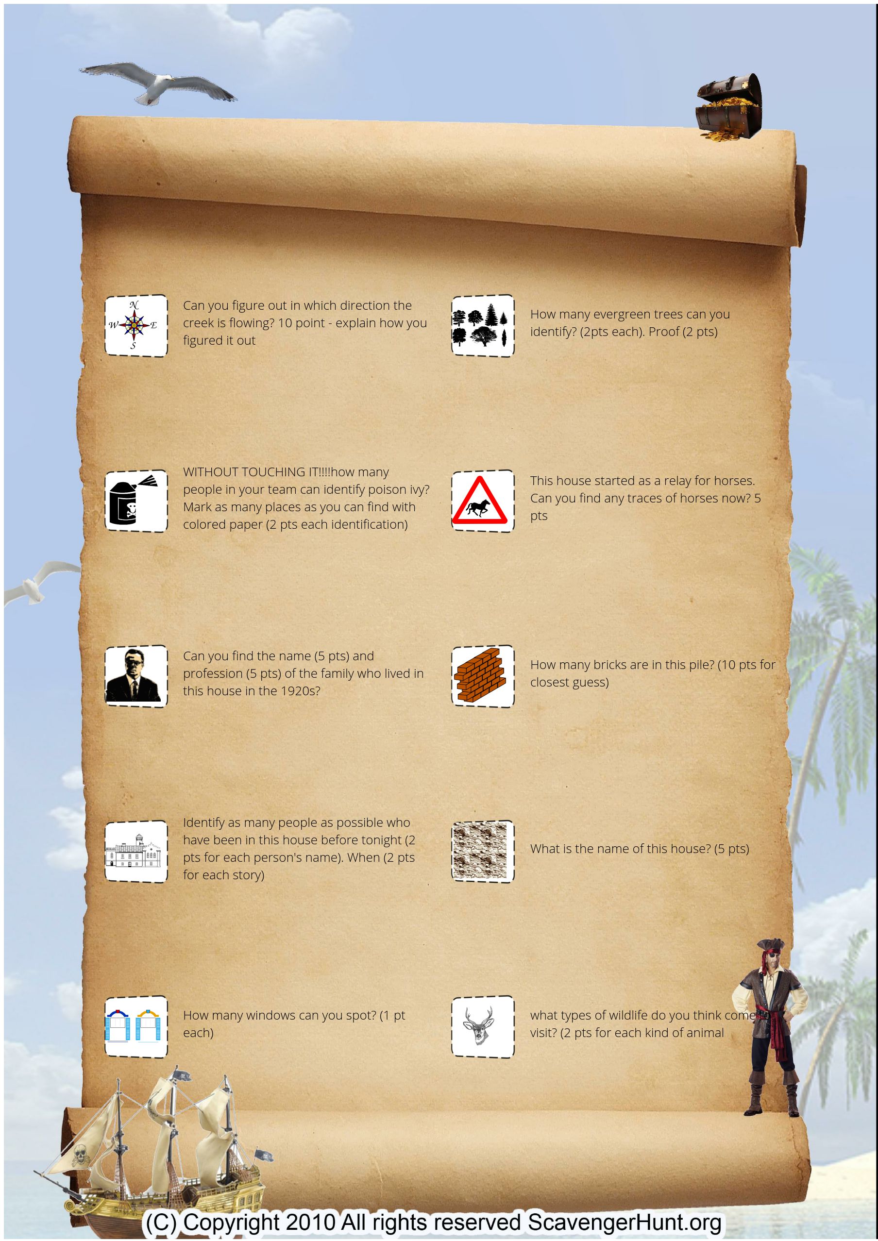 Stone Court Manor Scavenger Hunt