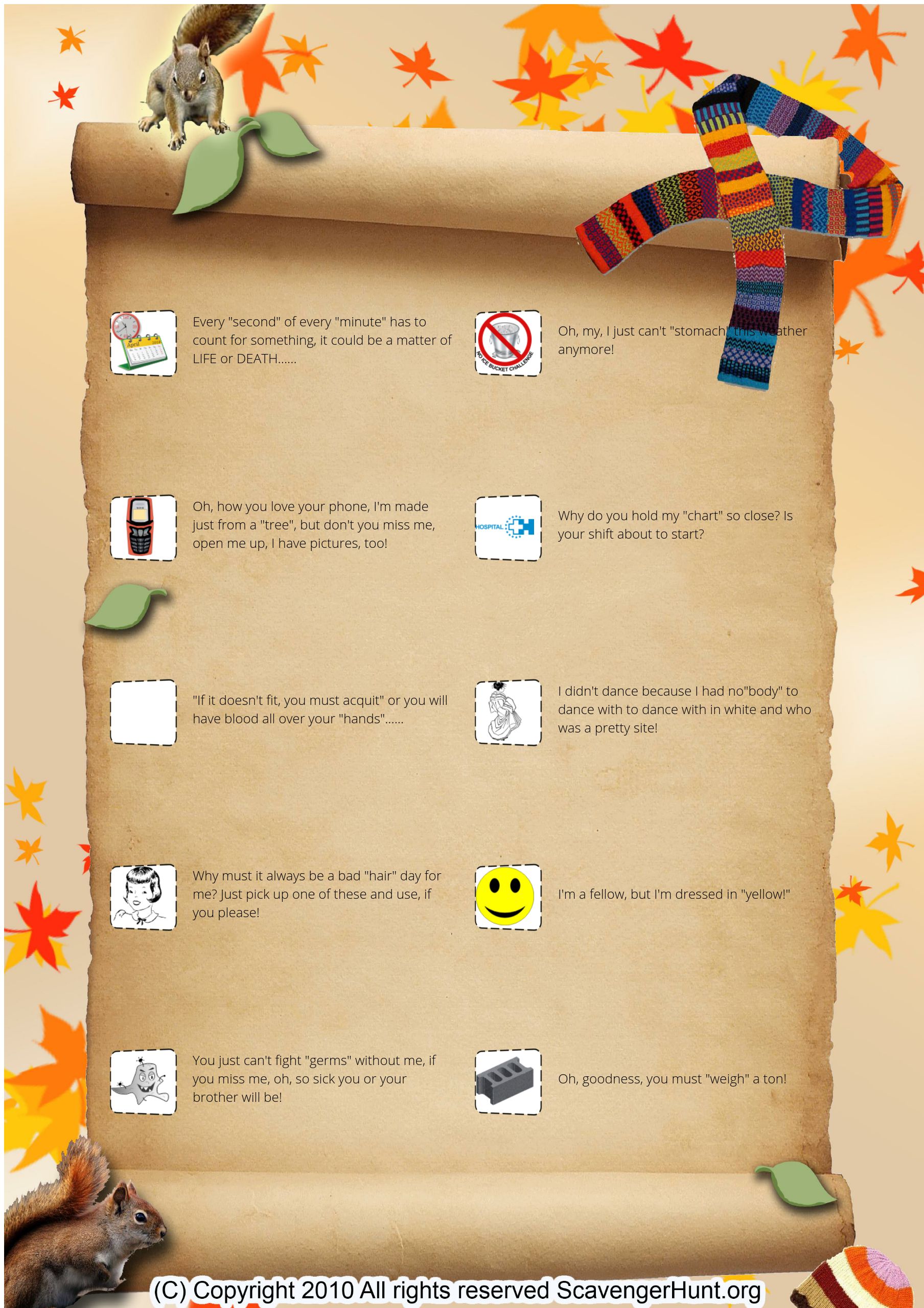 ALLIED HEALTH SCAVENGER HUNT