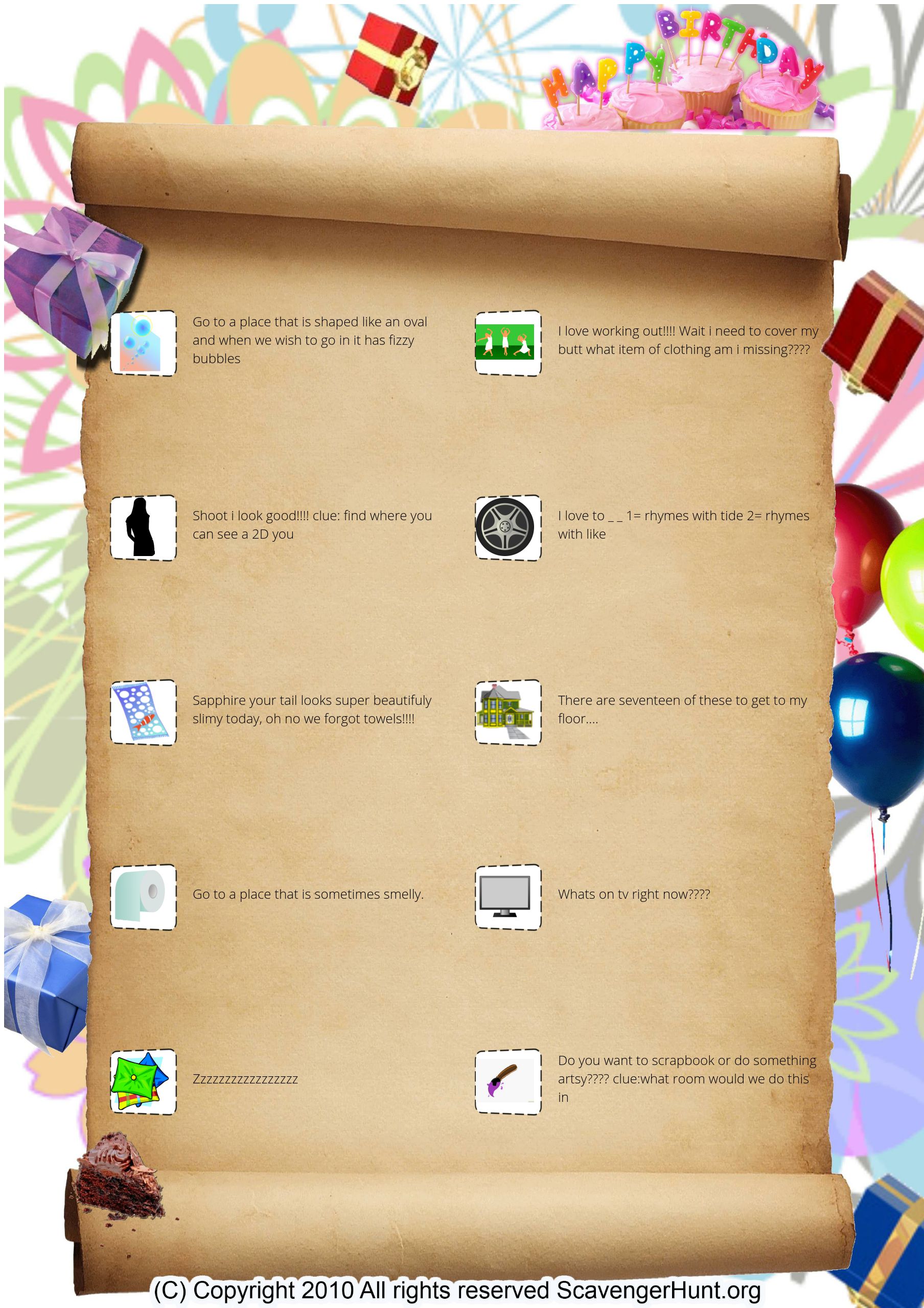 Birthday Scavenger Hunt