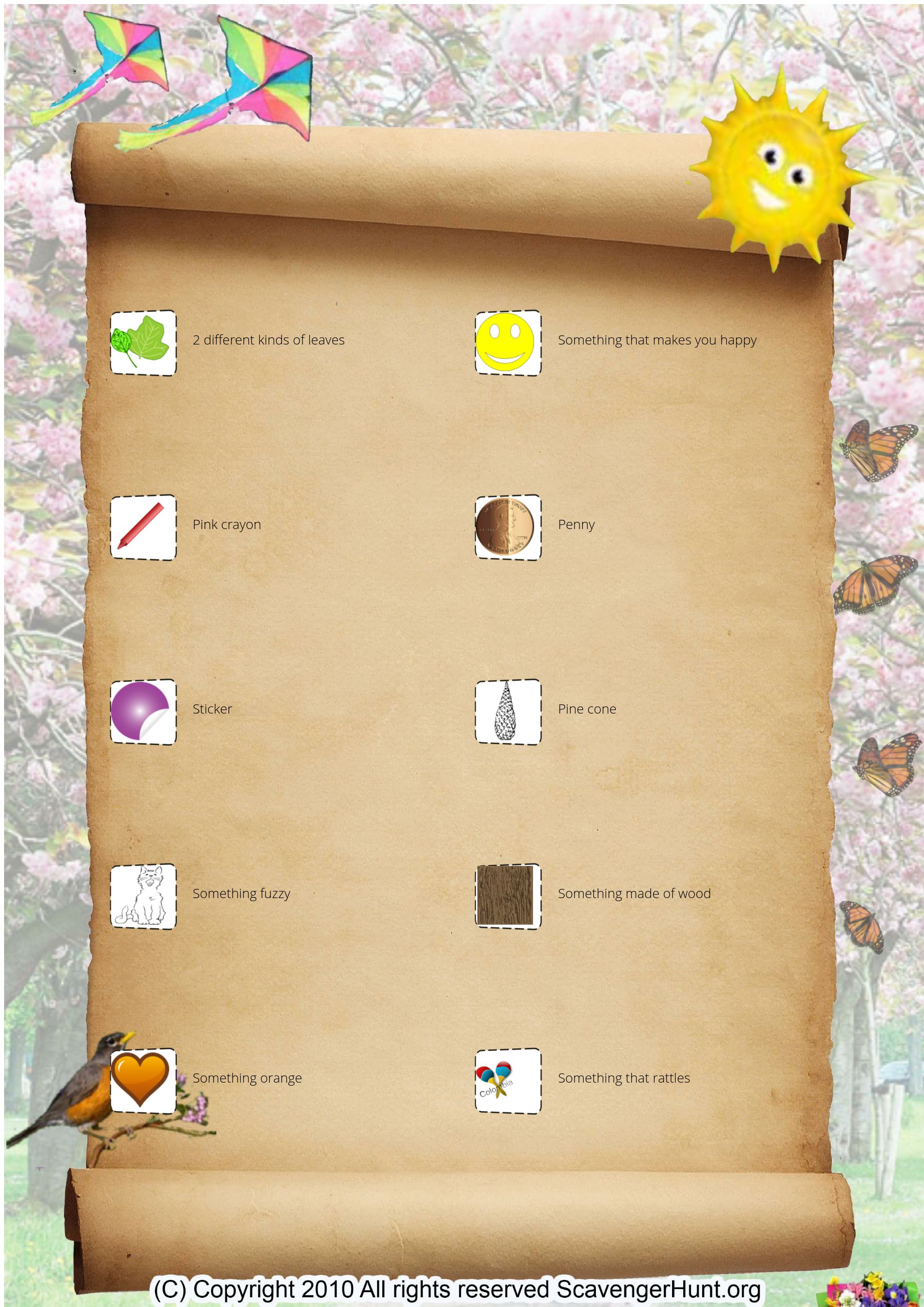 Gracie 8th birthday party scavenger hunt