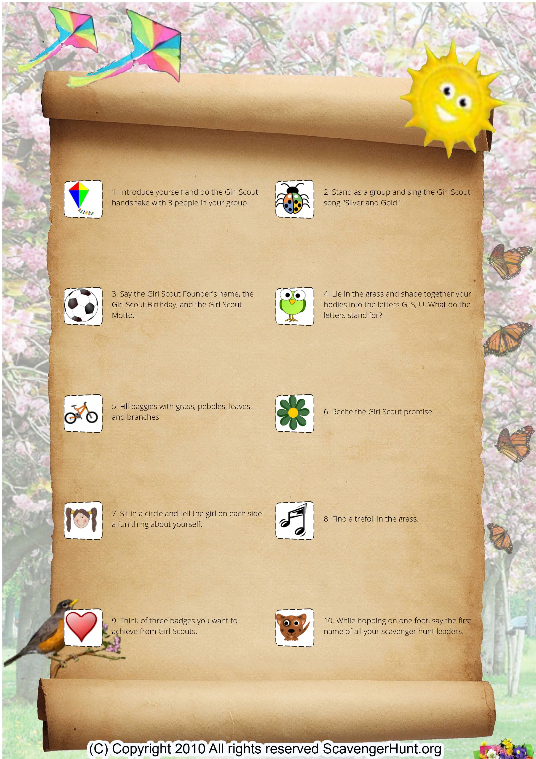 Utah Girl Scout scavenger hunt