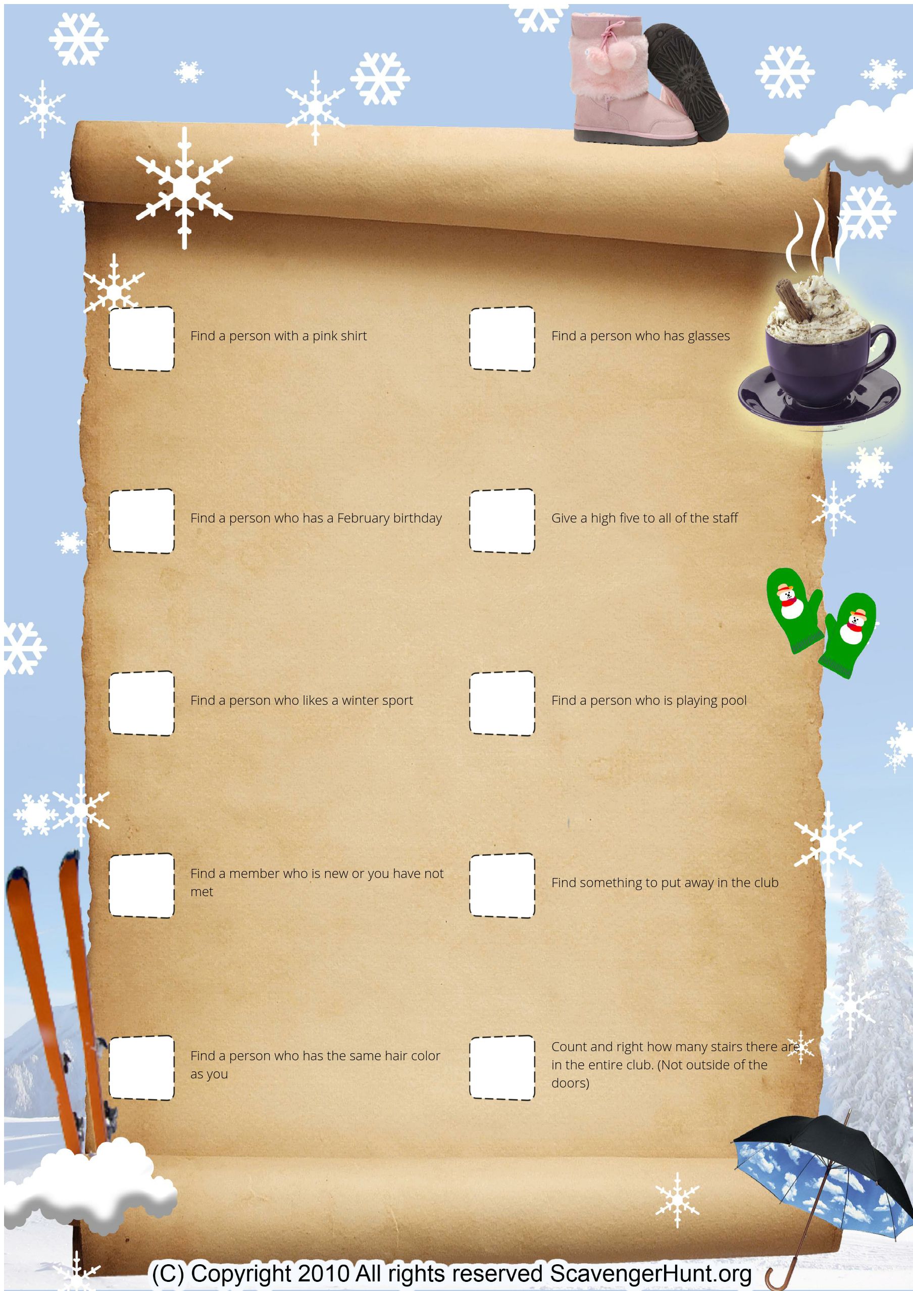 Boys and Girls Club Scavenger Hunt