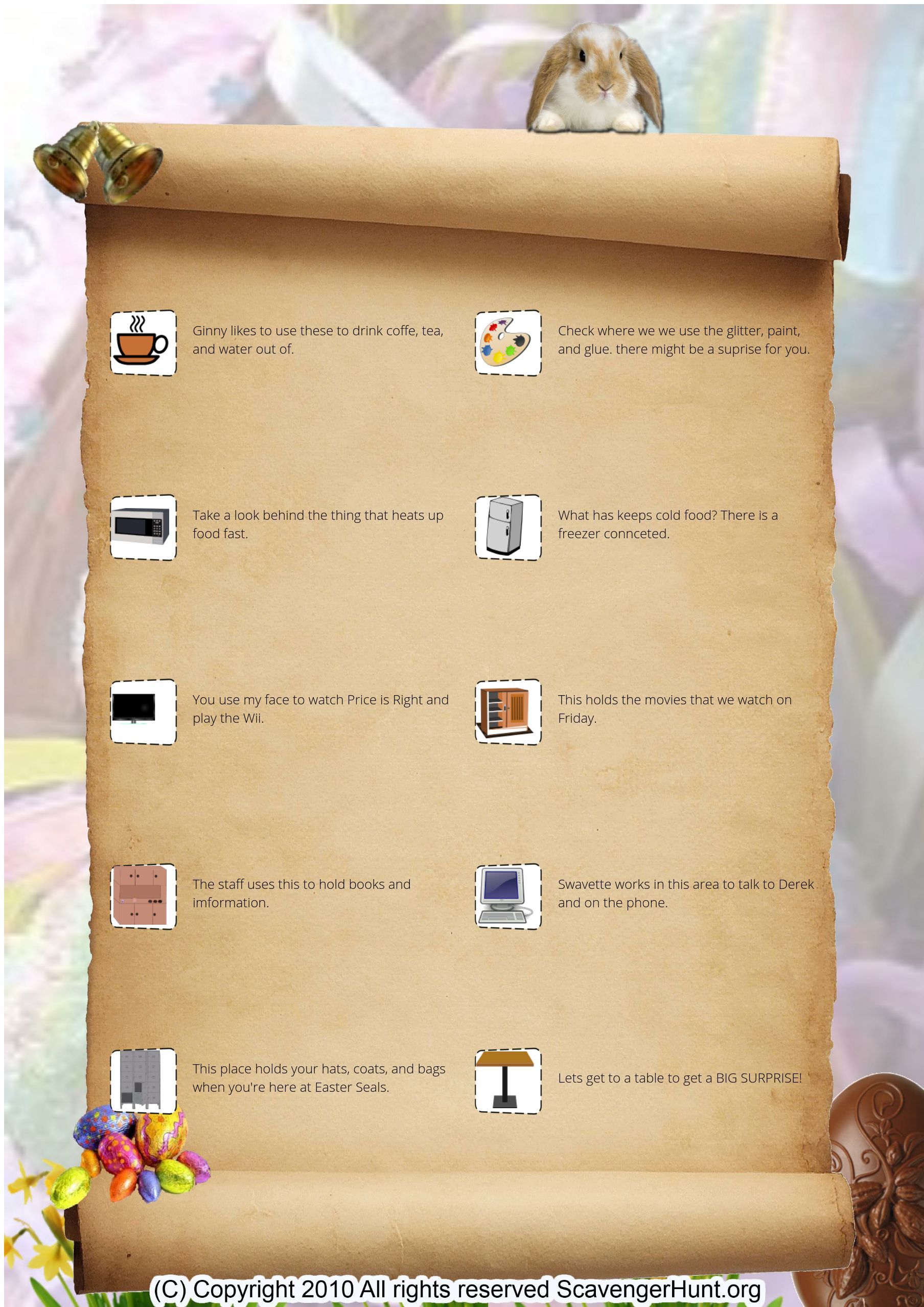 Class room scavenger hunt