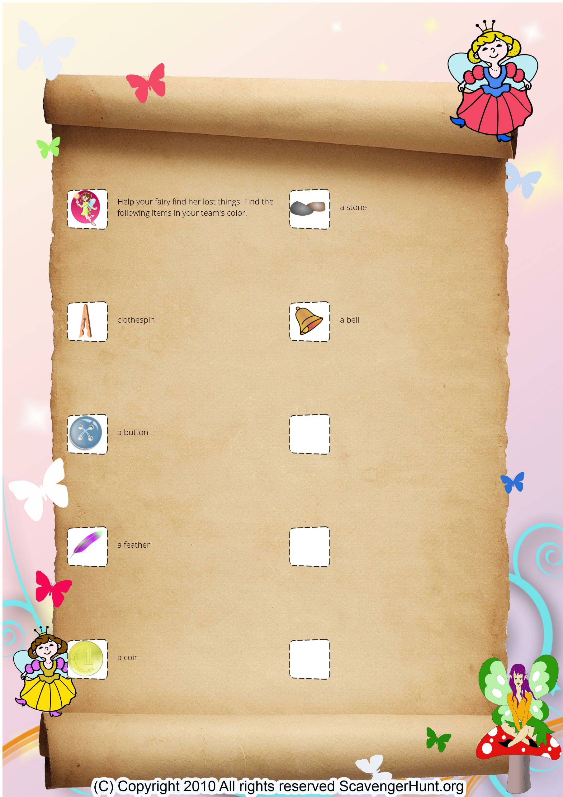 Fairy Scavenger Hunt