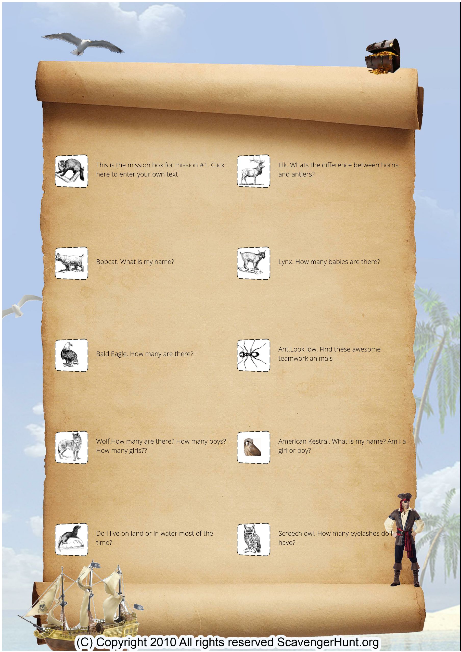 Animal Spotting Zoo Scavenger Hunt