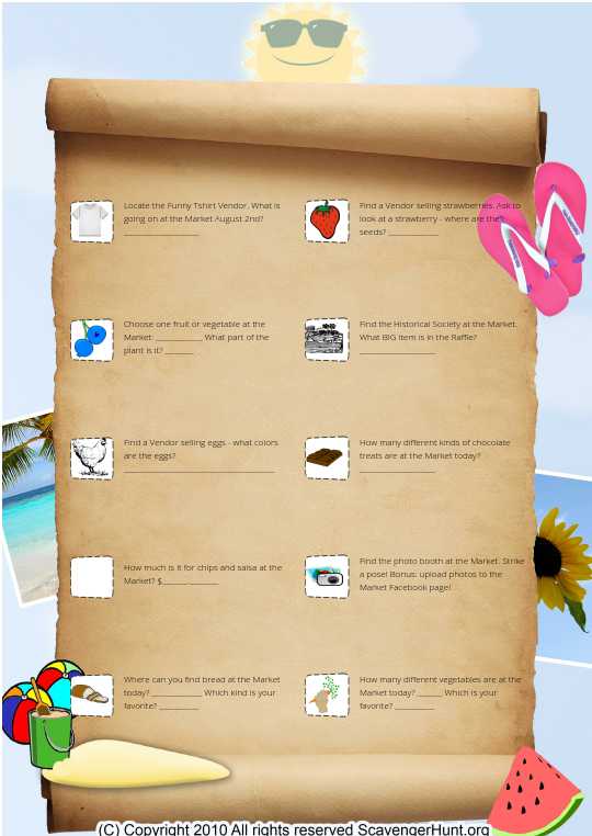 Farmers Market Scavenger Hunt Printable - Printable Word Searches